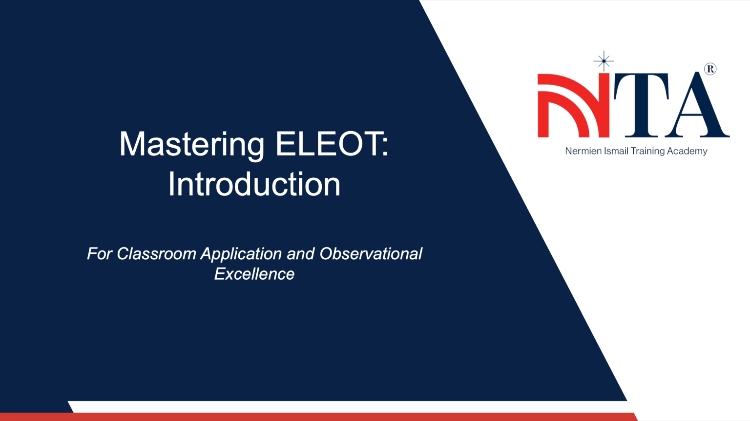 Introduction to ELEOT – NITA